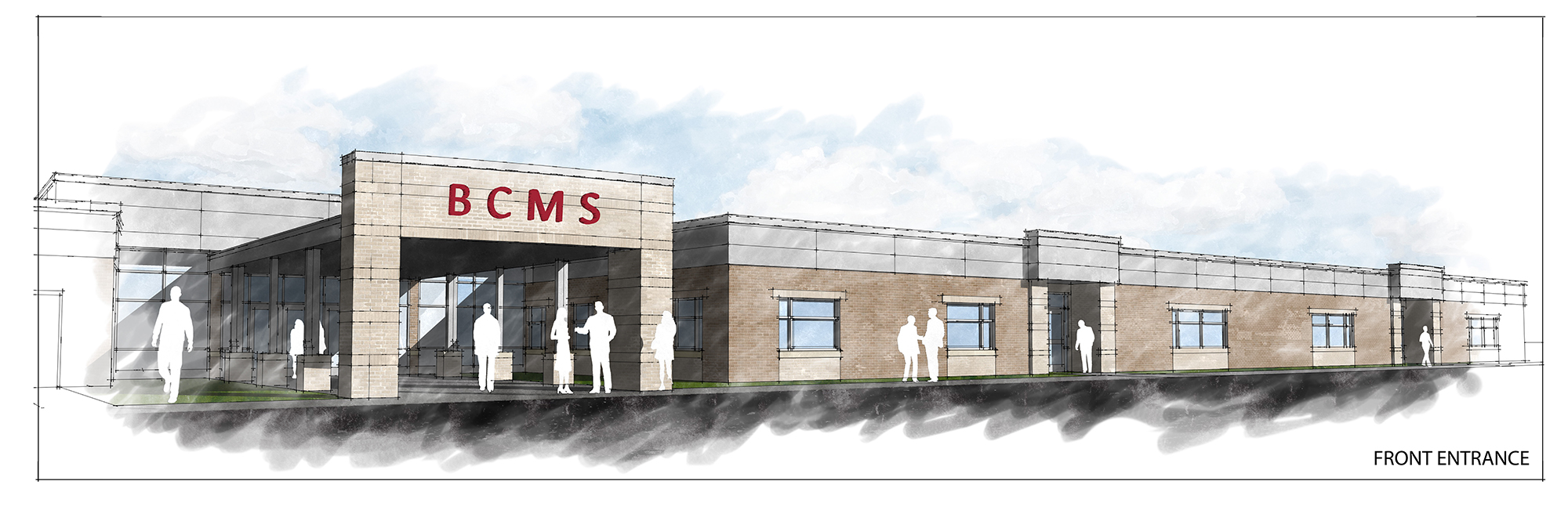 front entrance rendering – Sherman Carter Barnhart